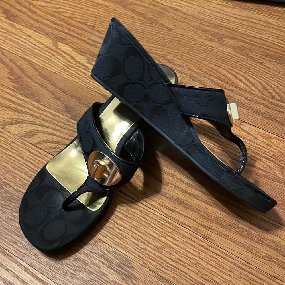 Coach Noble Signature Black Sandals - Gem